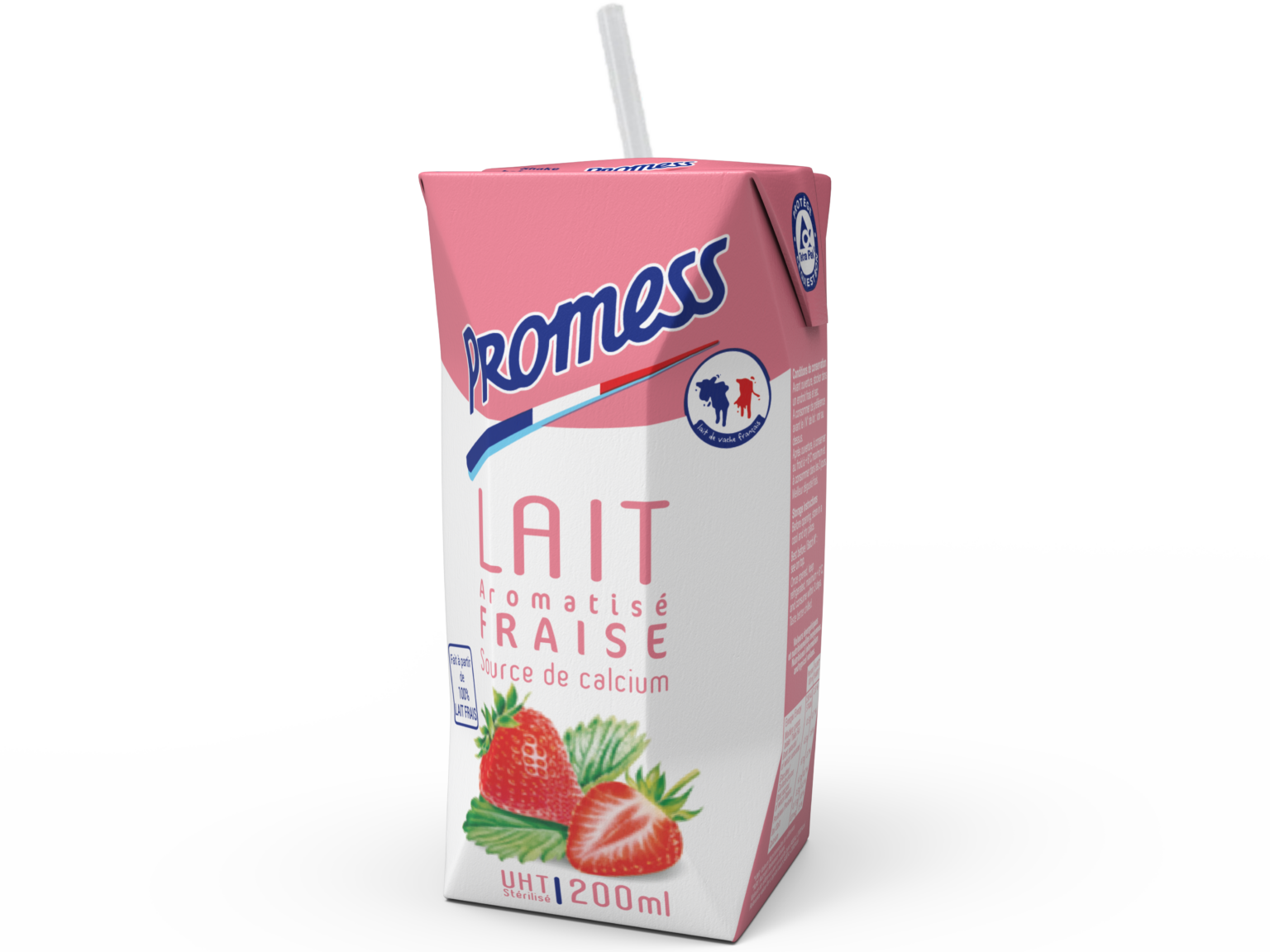 Lait aromatisé fraise brique 200ml – Groupe Lact'Union